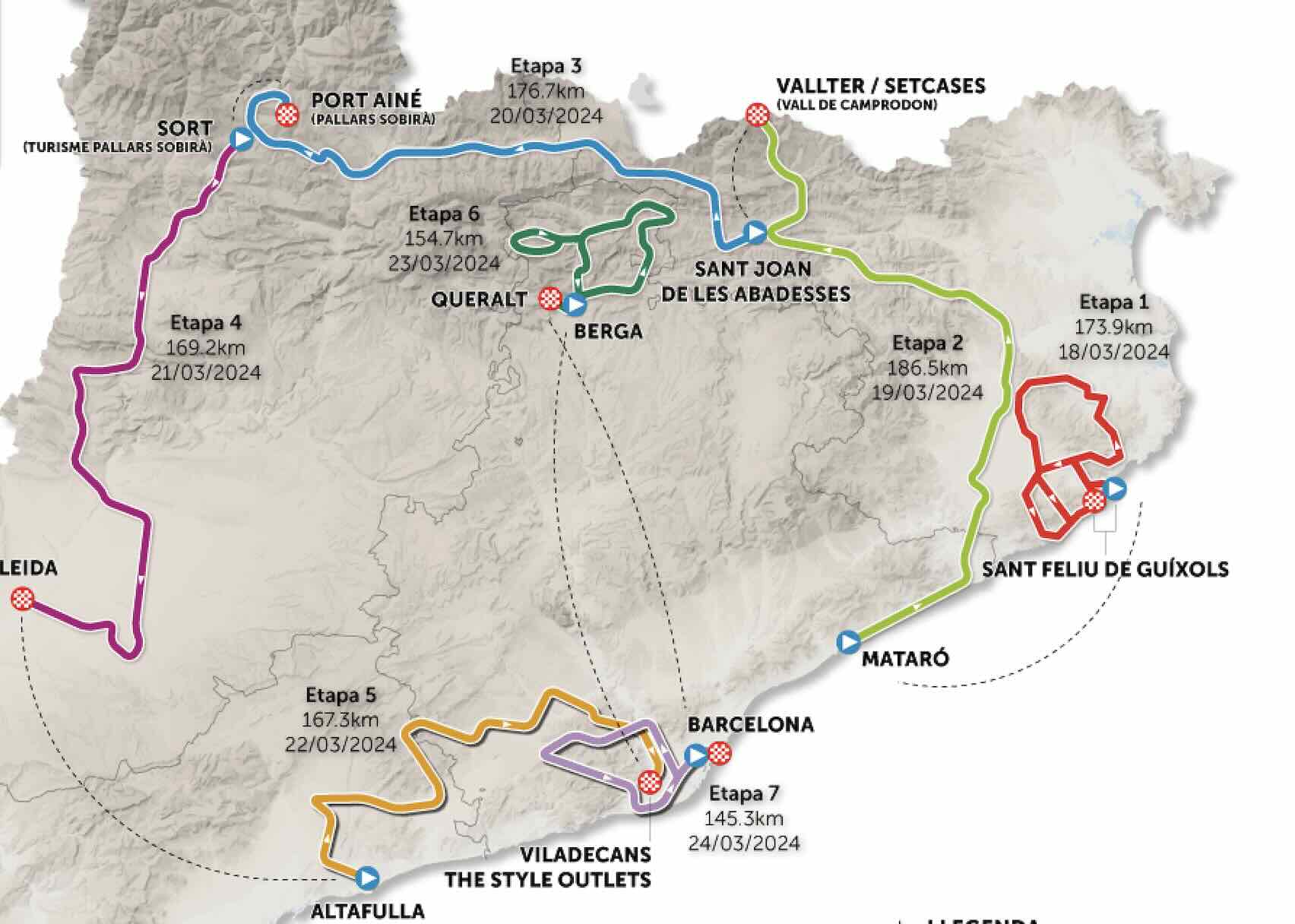 Tour de Catalogne 2024 : Parcours détaillé